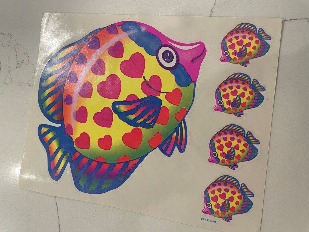 Vintage 3M Rainbow Fish Sticker Sheet - Etsy