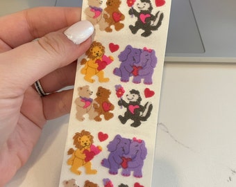 FOREST ANIMALS Fuzzy Sandylion Stickers 1 Square Rare Vintage - Etsy