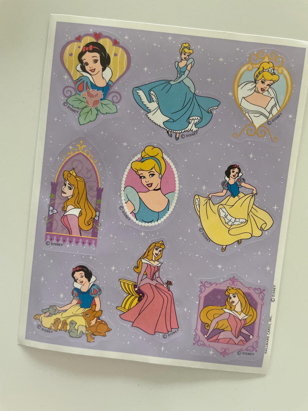 Vintage Hallmark Disney Princess Sticker Sheet - Etsy