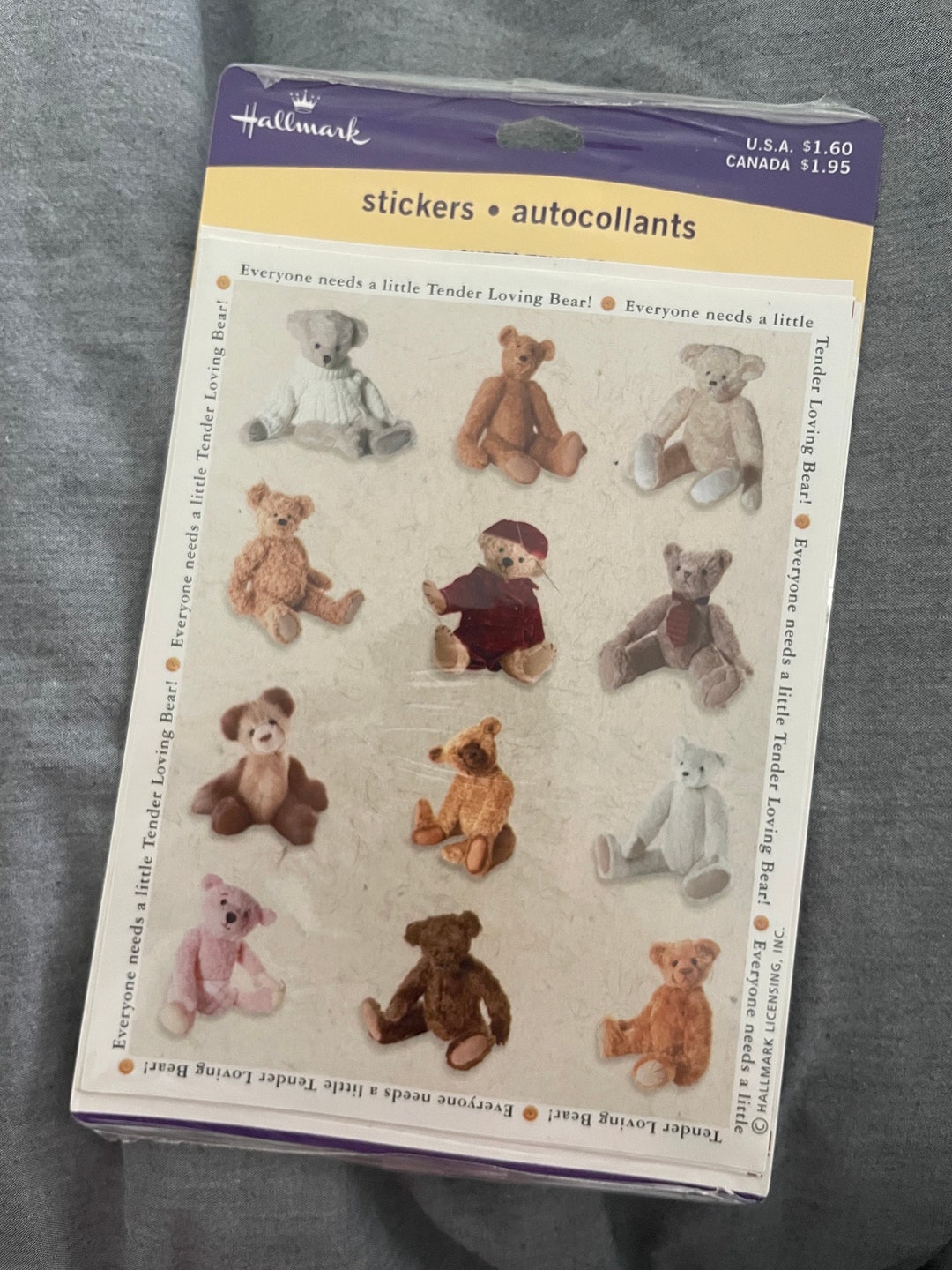 Vintage Hallmark Sticker Sheet - Bears - See Description - Etsy