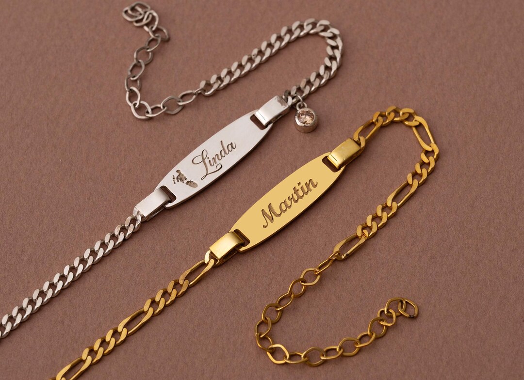 Baby Bracelet , Baby Gold Bracelet , 14k Solid Gold Baby Name Bracelet ...