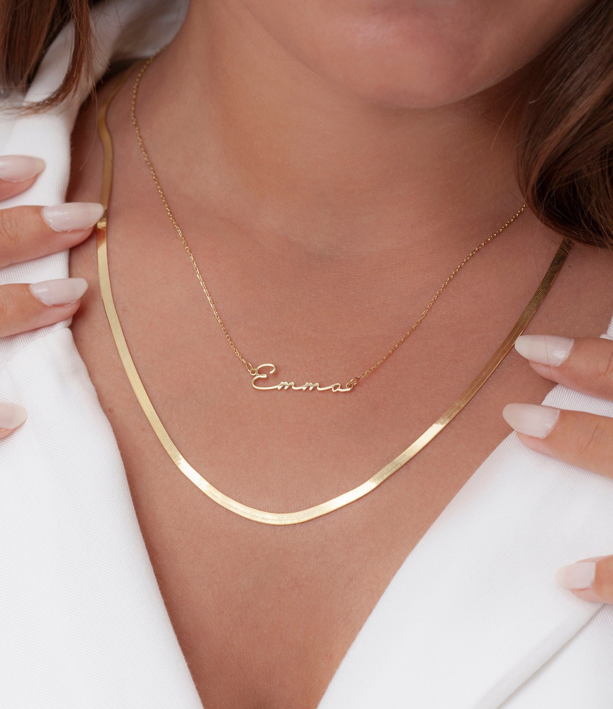 14k Gold Name Necklace Personalized Jewelry Personalized - Etsy
