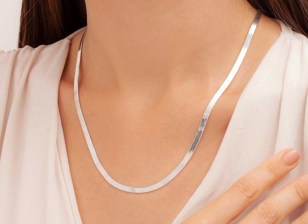 Sterling Silver 925 Snake Chain Necklace, Silver, Gold, Rose Gold Snake ...