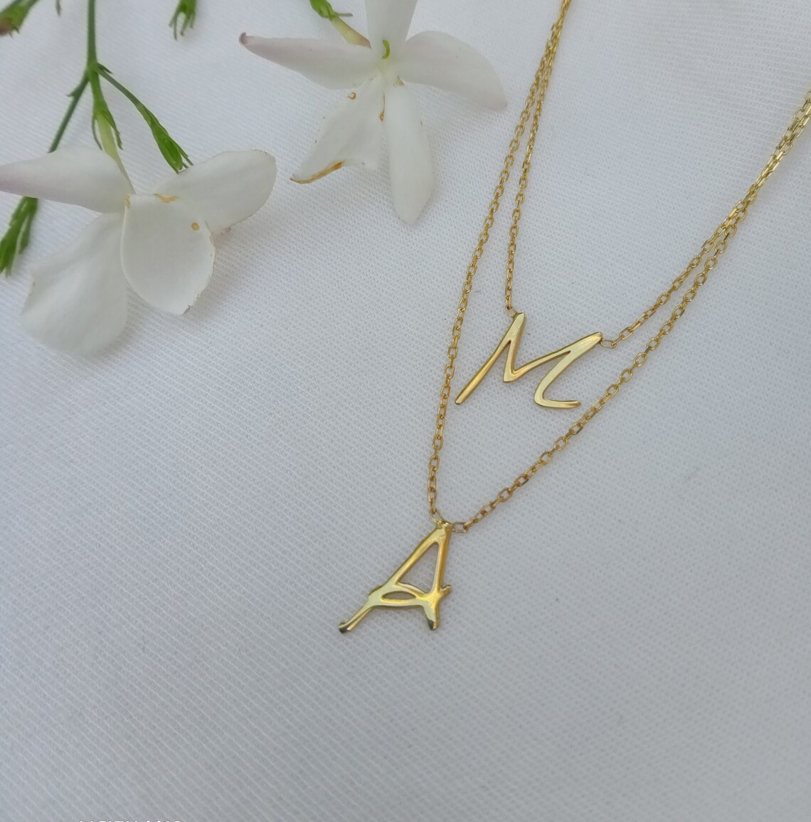 Two Letter Necklace, Initial Necklace, Personalized Gift, Gift for Her ...