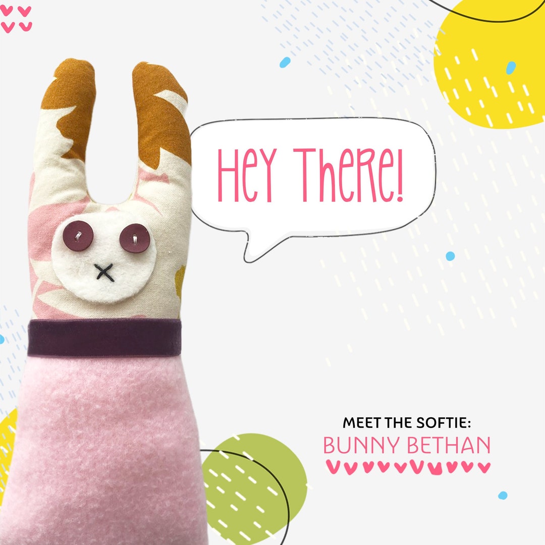 Cute Bunny Softie Stuffed Animal, Easter Bunny Doll, Easter Basket Gift ...