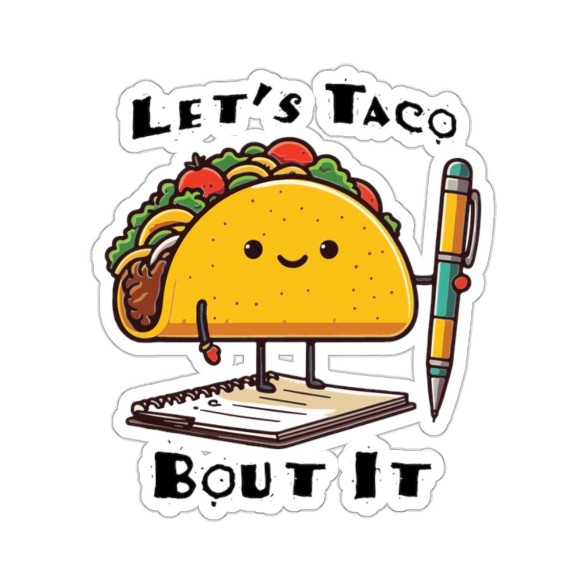 Taco Funny Meme Sticker Laptop Water Bottle Tumblr Stickers Cute Vinyl ...