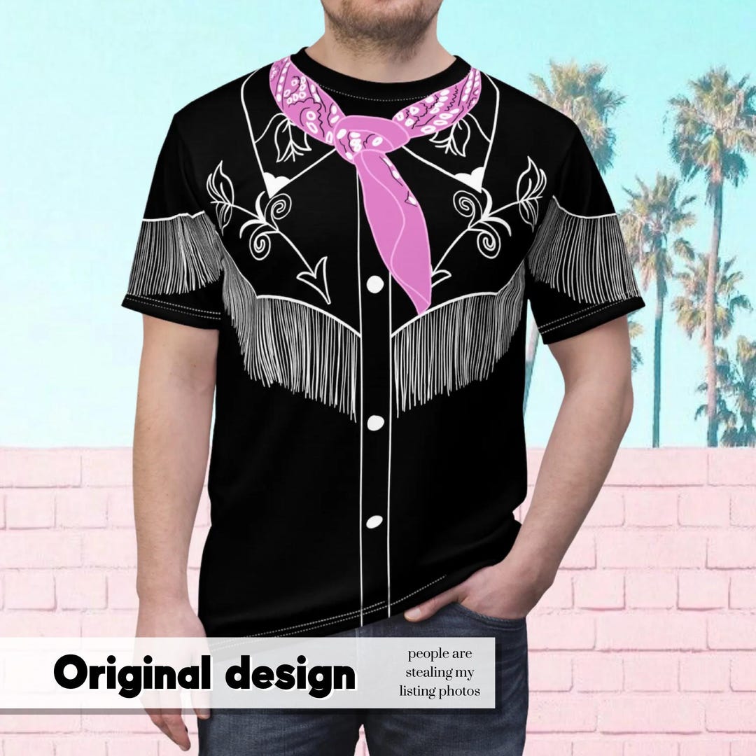 Western Cowboy Ken Cosplay Mens Muscle Body Tshirt: Bachelor Party ...
