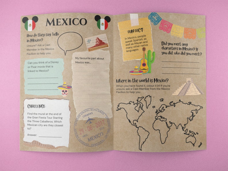 PDF Epcot Activity Passport World Showcase, Perfect for Kids, Digital ...