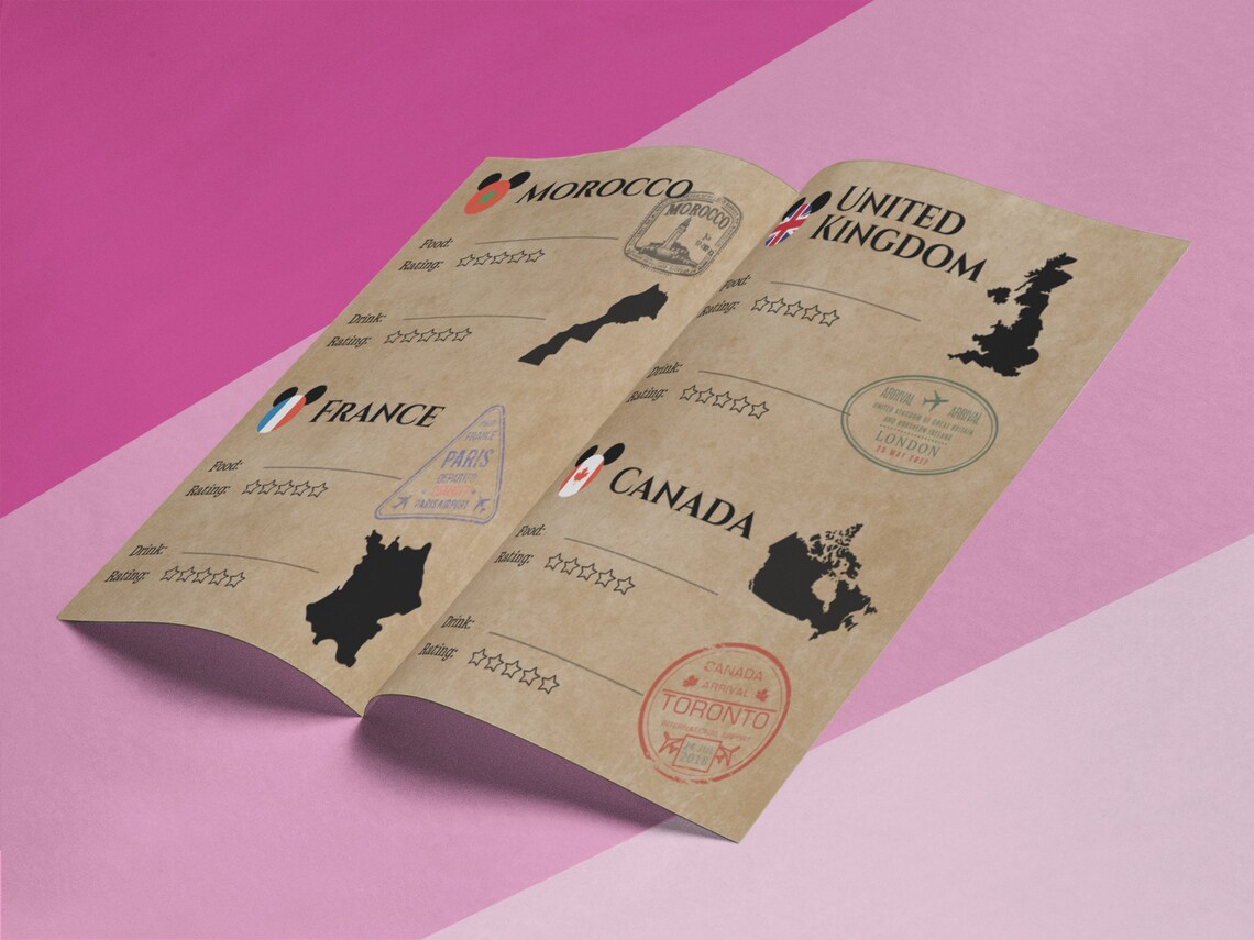 Epcot Eat and Drink Around the World A5 Passport including - Etsy