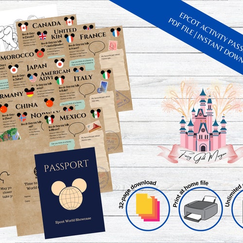 Digital EPCOT World Showcase Printable Passport - Etsy