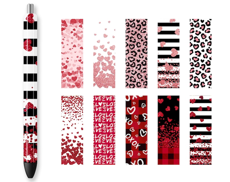 Pen Wrap Png Bundle Pen Wraps Hearts Pen Wraps Pen Wraps | Etsy