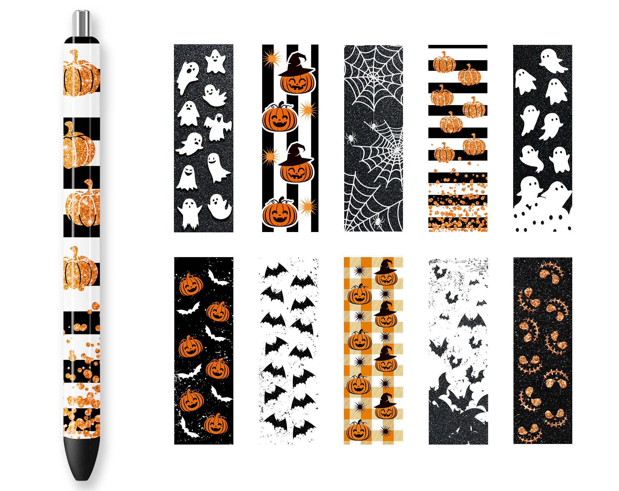 Halloween Pen Wraps Spooky Pen Wraps Pen Wrap Png Pen Wrap - Etsy