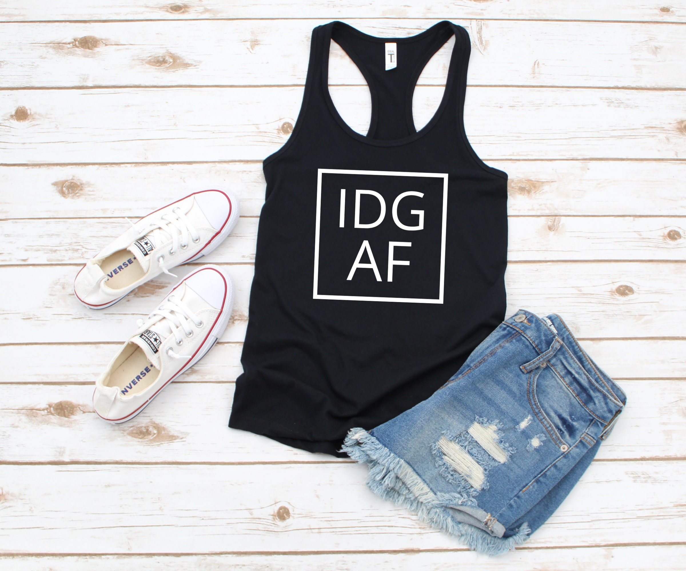 IDGAF Tank top Feeling IDGAF-ish Today Racerback Tank | Etsy
