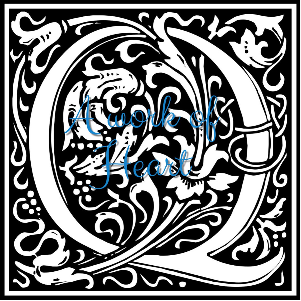 Vintage Style Letter Q SVG File Instant Download - Etsy