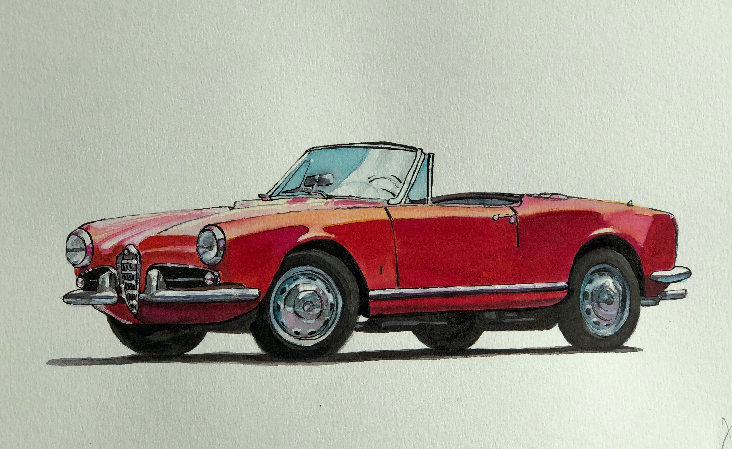 Custom Car and Truck Watercolor Portrait From Photo, Unique Vehicle Art ...