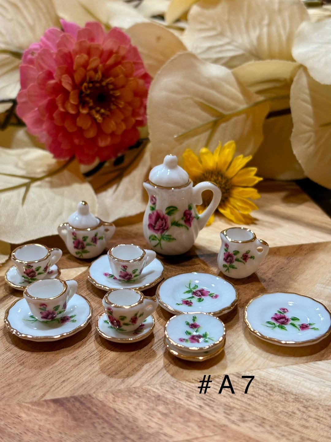 Miniature Porcelain Tea Set ( Not a Toys for Kids) - Etsy
