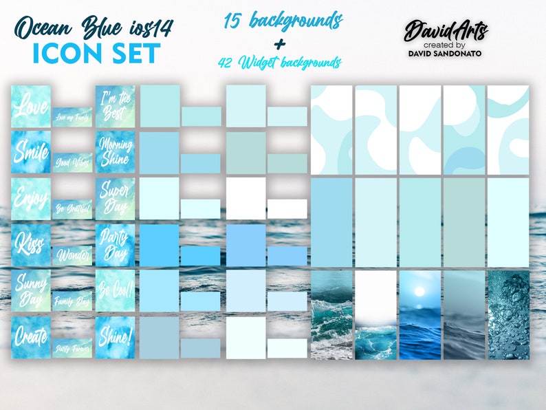 Ocean Blue Ios14 Icon Set 544 Icons 4 Different Styles for - Etsy