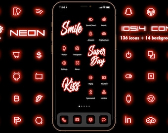 Neon Green Ios14 Icon Set 136 Icons and Backgrounds iPhone Aesthetic Widget Smith Quote Widgets ...