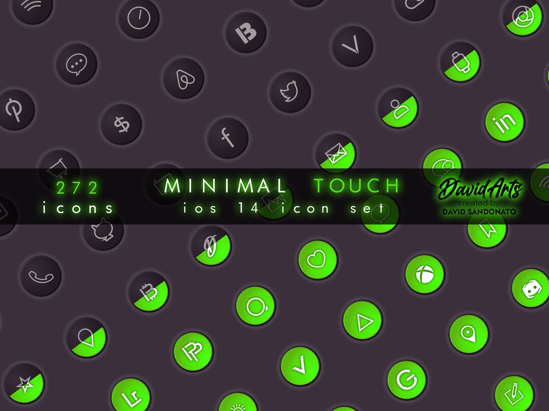 Fluo Green Minimal Touch Ios14 Icon Set 272 Icons and Backgrounds ...