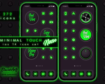 Neon Green Ios14 Icon Set 136 Icons and Backgrounds iPhone - Etsy