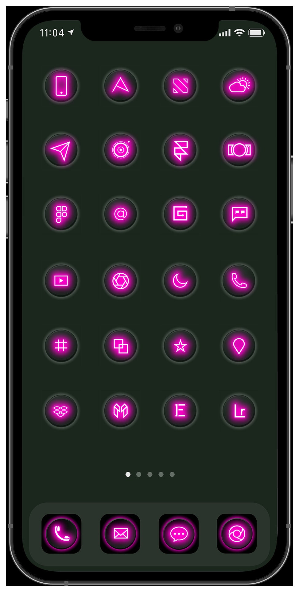 PINK Minimal Touch NEON Ios14 Icon Set 272 Icons and - Etsy