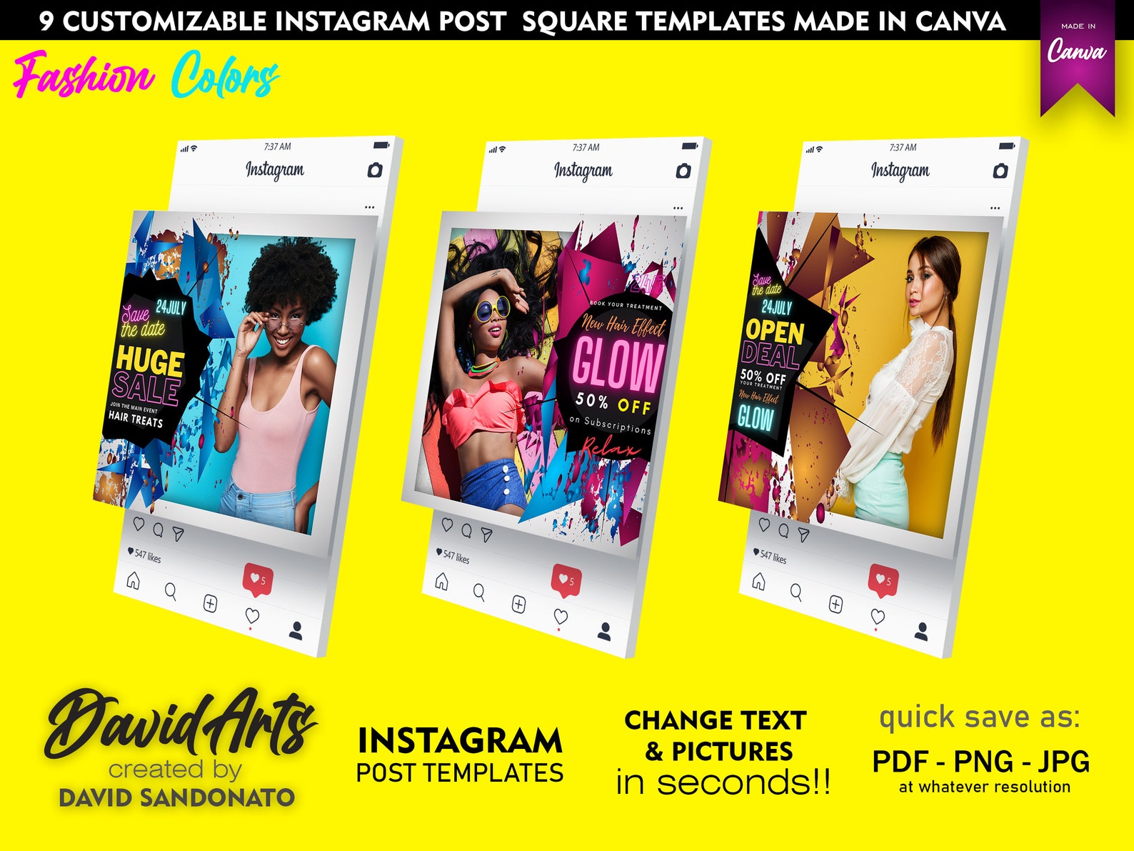 9 Instagram Post Canva Template for Product Promotions, Discounts ...