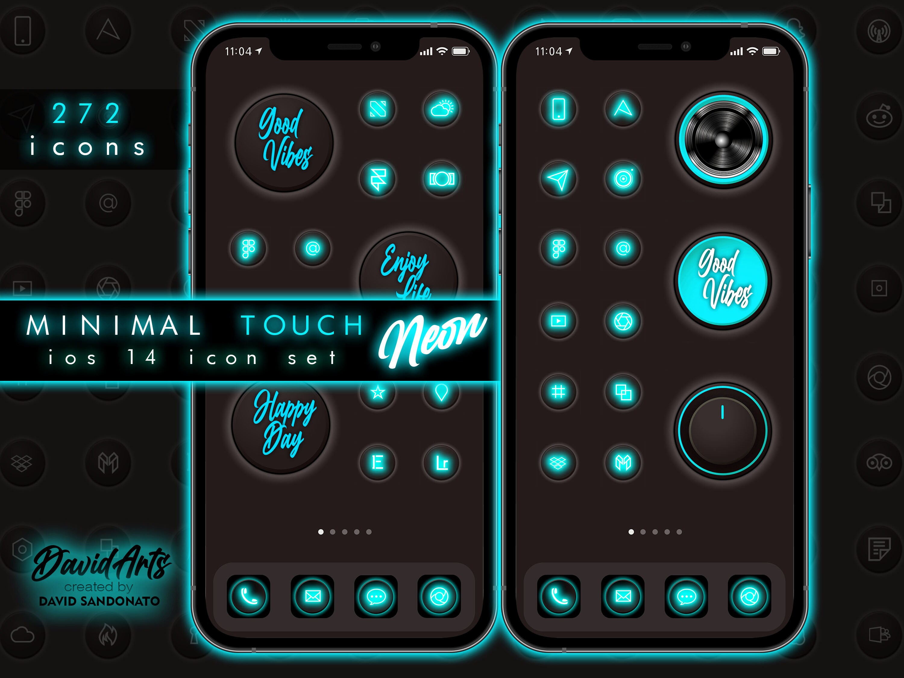 CYAN Minimal Touch NEON Ios14 Icon Set 272 Icons and Backgrounds ...