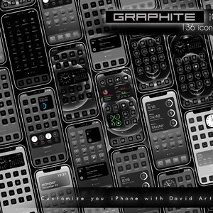 Graphite Ios14 Icon Set 1632 Icons 12 Different Styles iPhone ...
