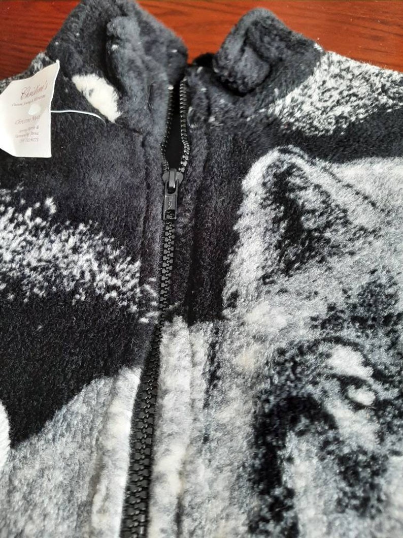 Wolf Print Fleece Jacket, Wolf Nature Animal Pattern Coat - Etsy