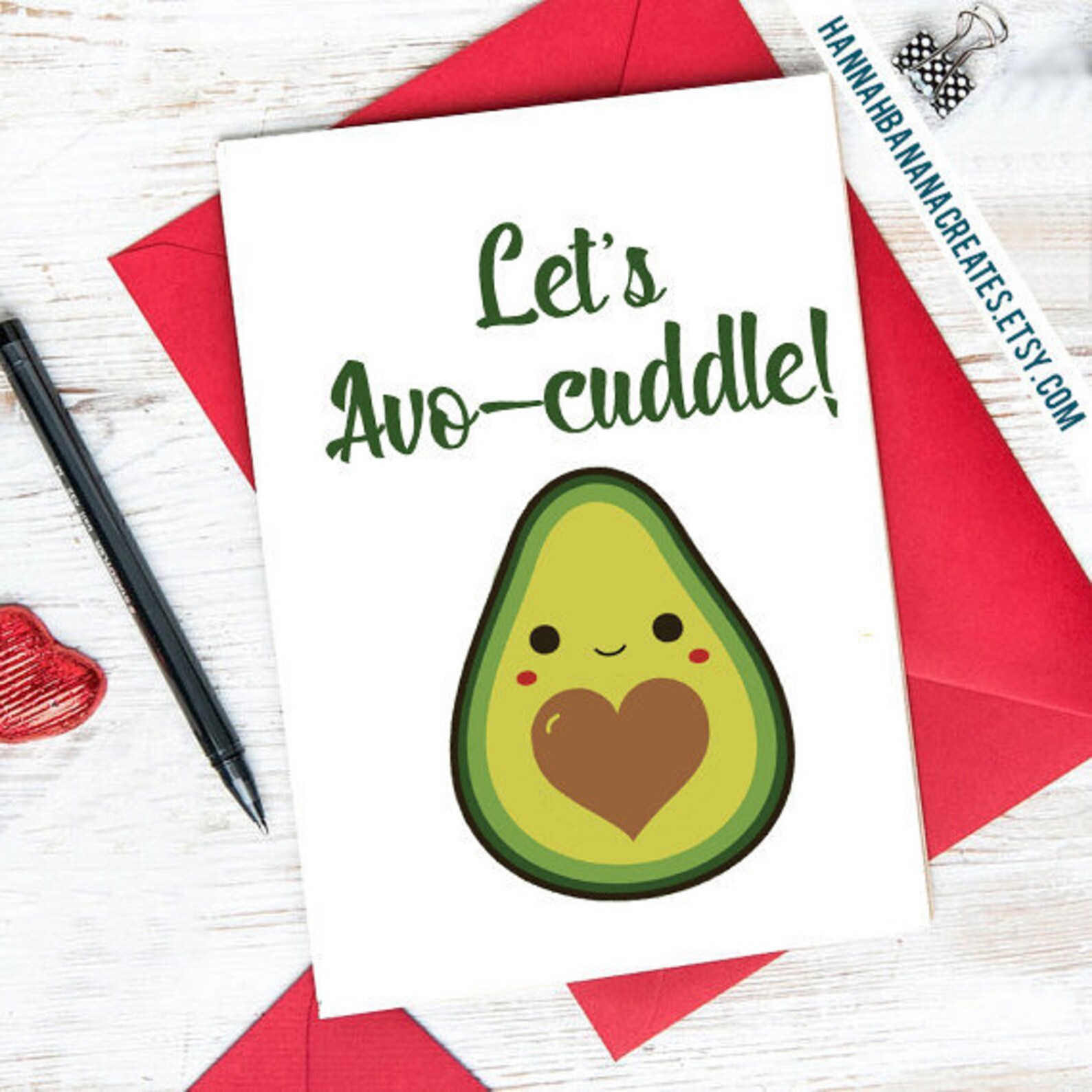 Let's Avocuddle Avocado Themed Printable Card With Free - Etsy