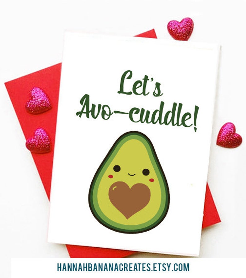 Let's Avocuddle Avocado Themed Printable Card With Free - Etsy
