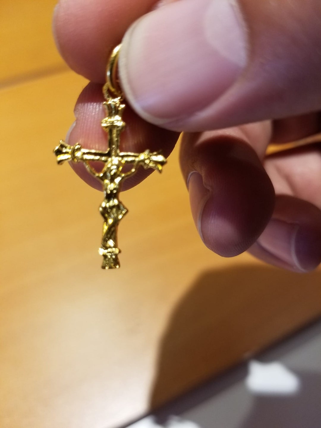 22K Solid Gold Crucifix Pendant - Etsy