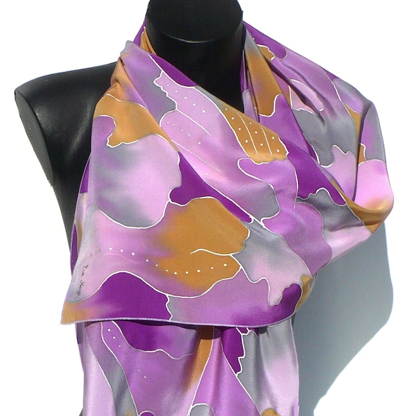 Purple Silk Scarf - Etsy