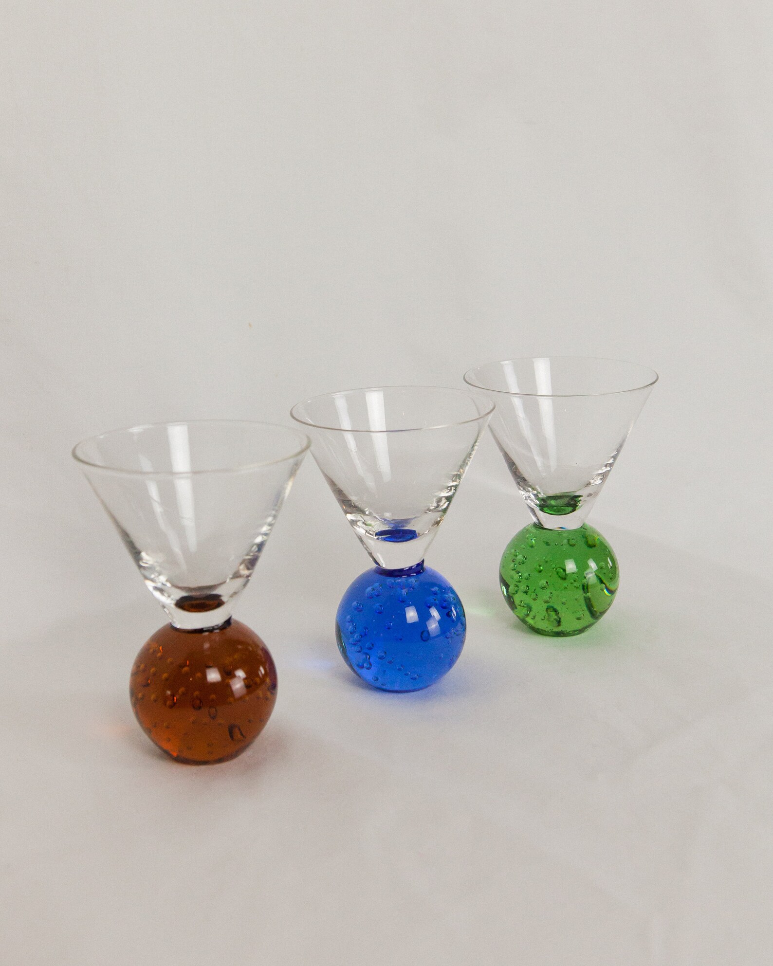 Vintage Bubble Stem Shot Glasses Set Etsy