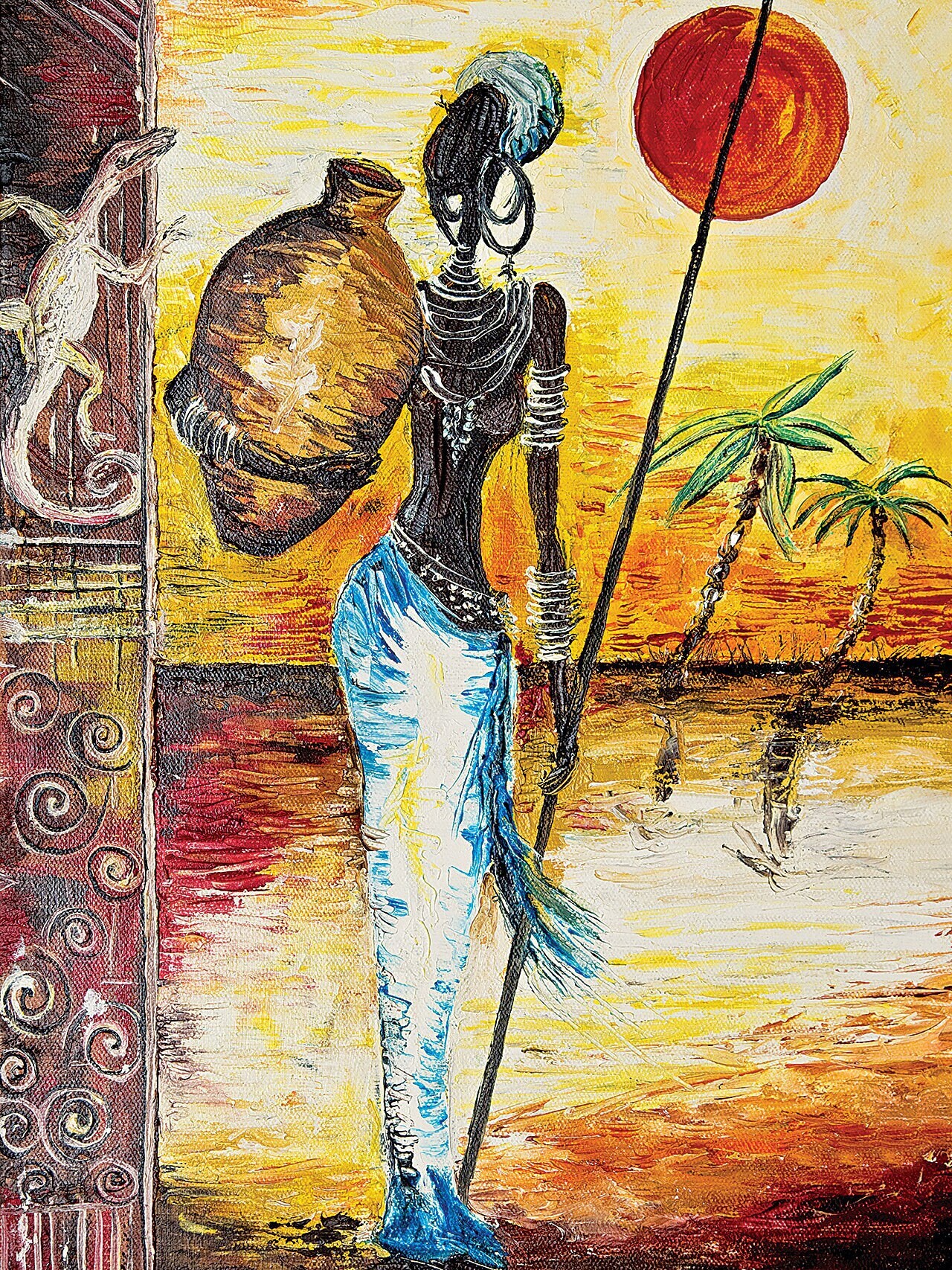 Wooden Jigsaw Puzzle for Adults African Woman With the Pot 2000-1000 ...