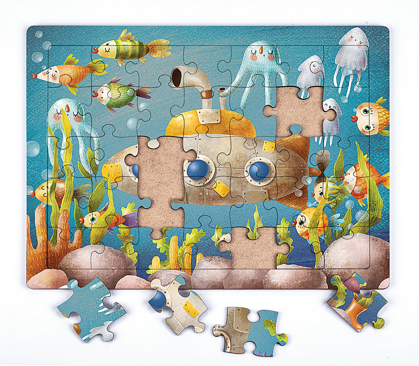 The Submarine Wooden Jigsaw Puzzle Puzzle for Kids 35-54 Pieces Gift ...