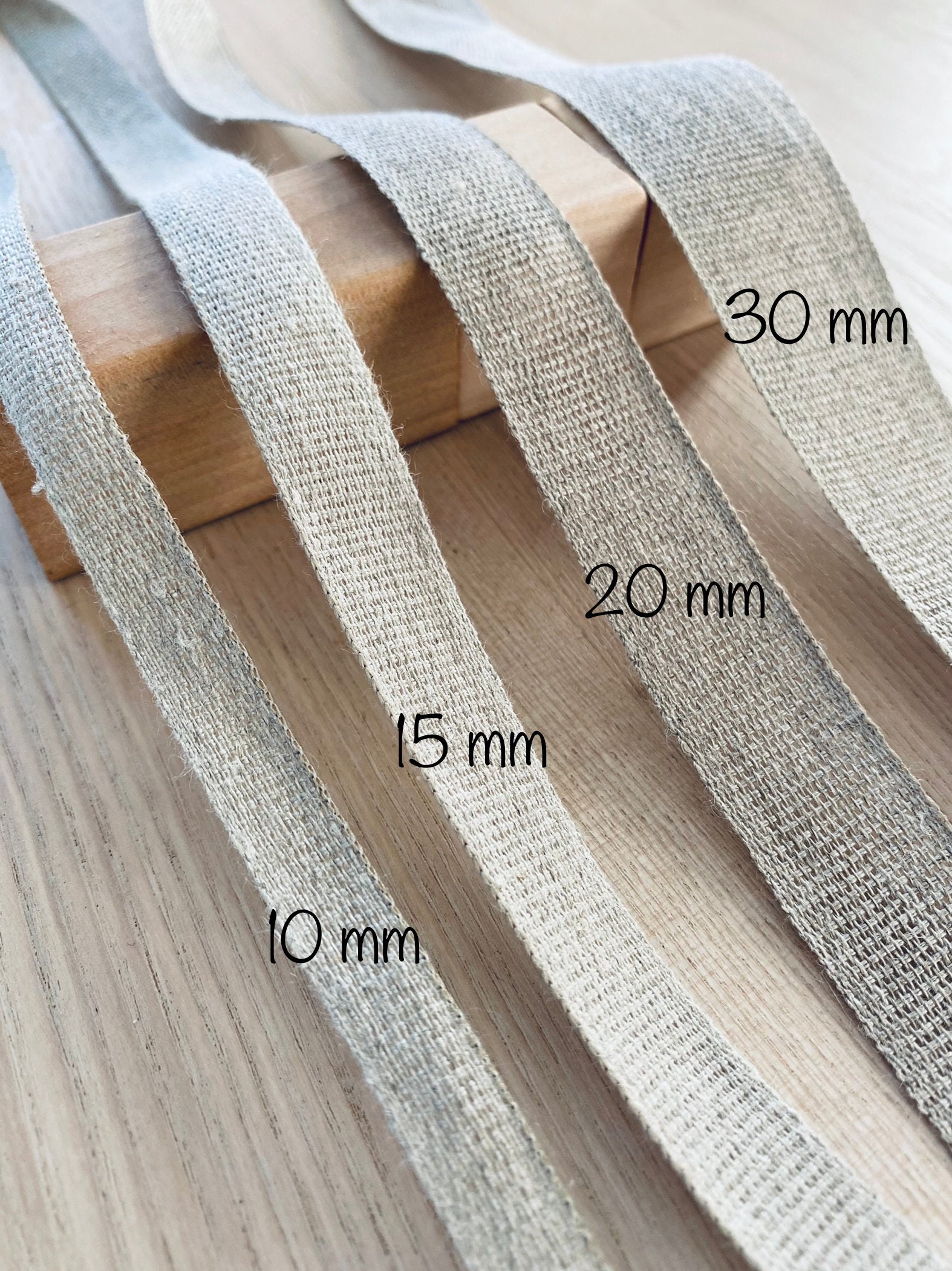 10/15/20/30 Mm Wide Linen Ribbon, Natural Color Linen Tape - Etsy