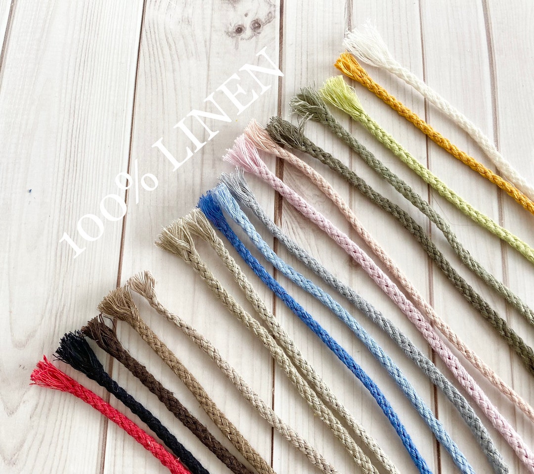 Linen Rope 5 Mm 0,20 In Various Colors, 100 % Linen Rope for Crafts ...