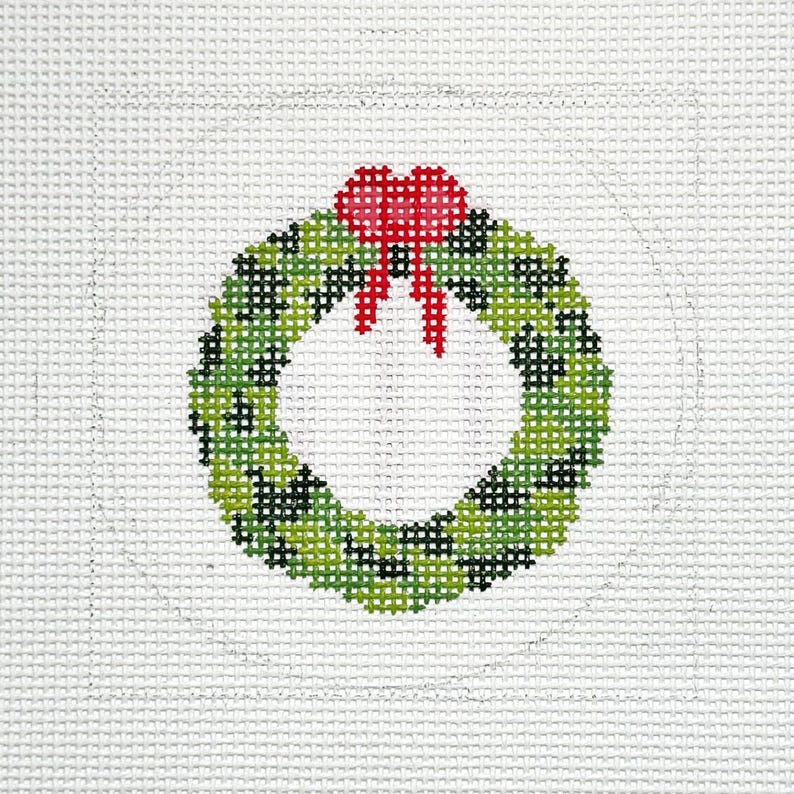 Wreath Needlepoint Ornament Canvas - Etsy