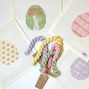Pink Bunny Easter Egg Needlepoint Canvas - Etsy