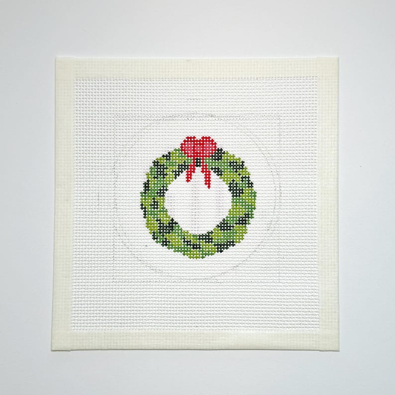 Wreath Needlepoint Ornament Canvas - Etsy