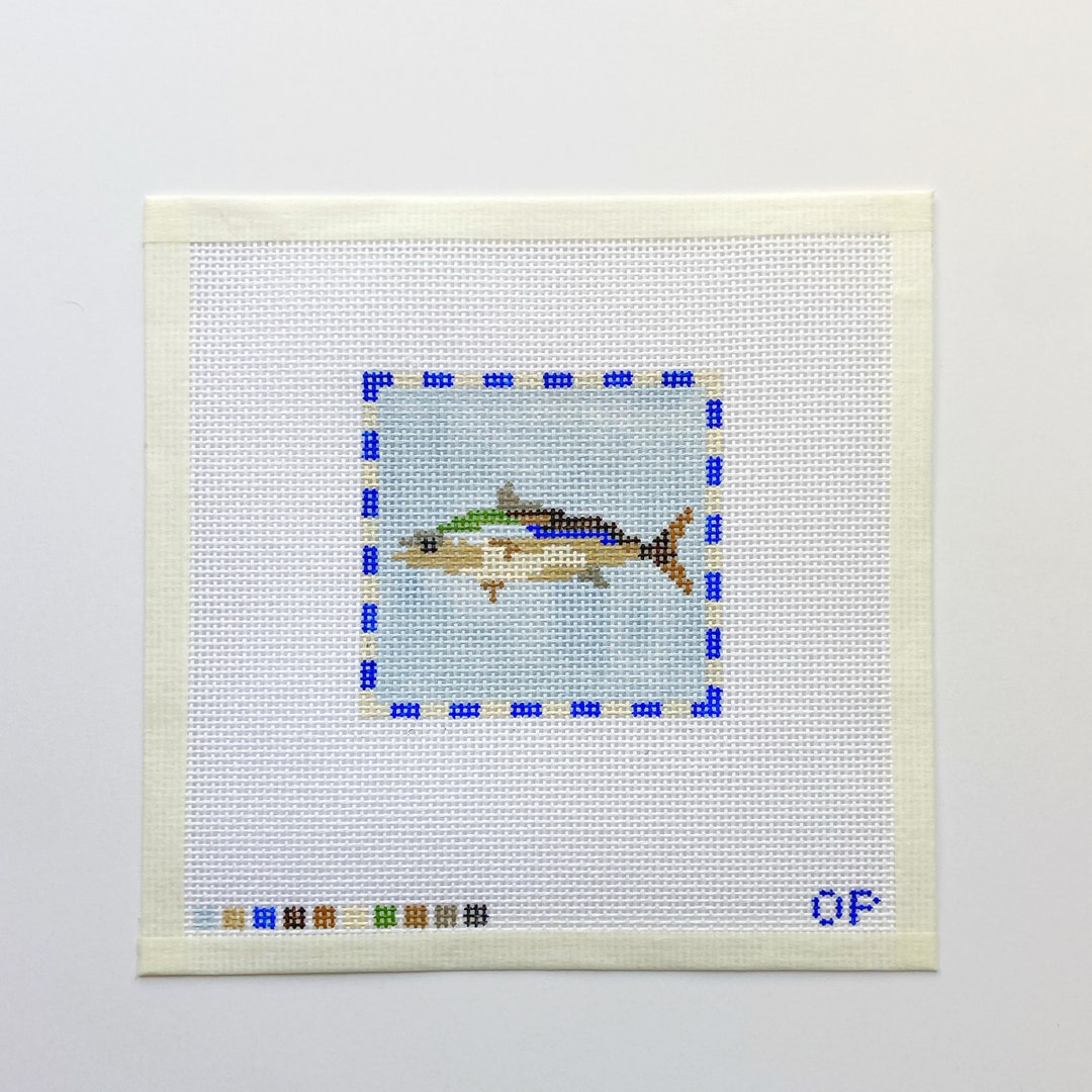 Fish Hand Painted Needlepoint Canvas - 13 Count Mesh Canvas - Etsy