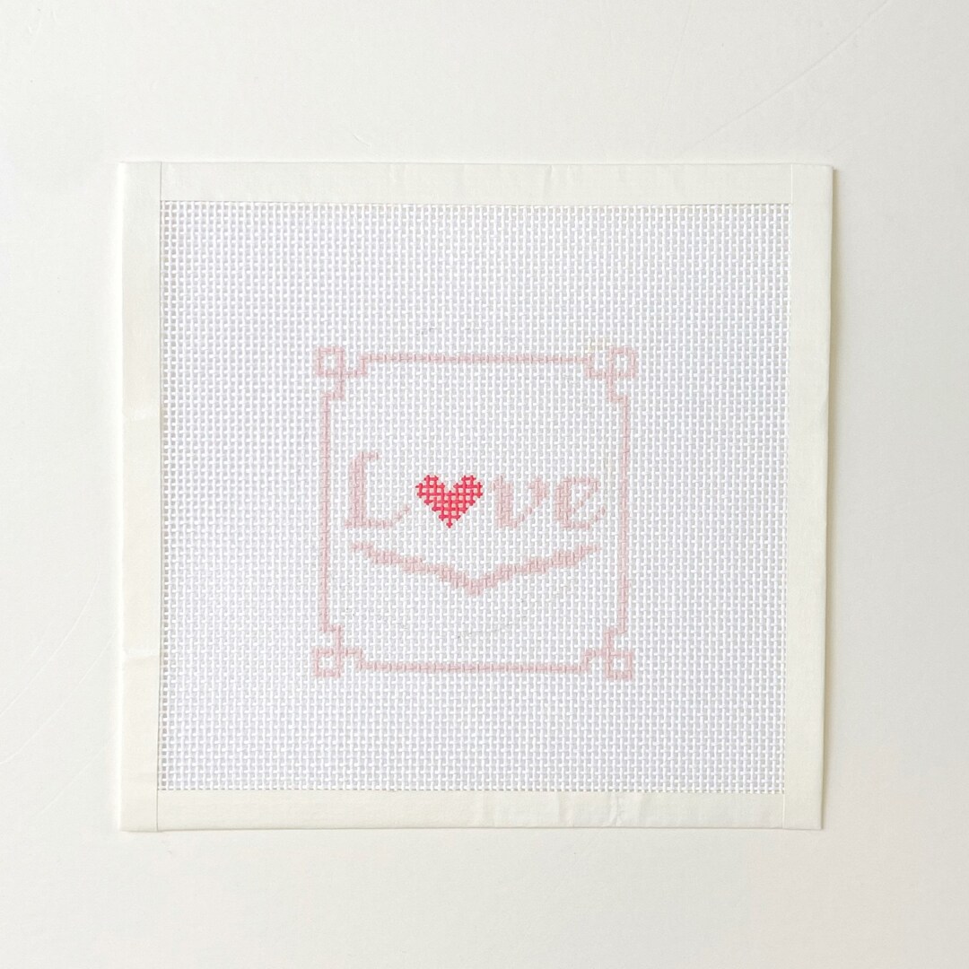 LOVE - Hand Painted Needlepoint Canvas - Etsy