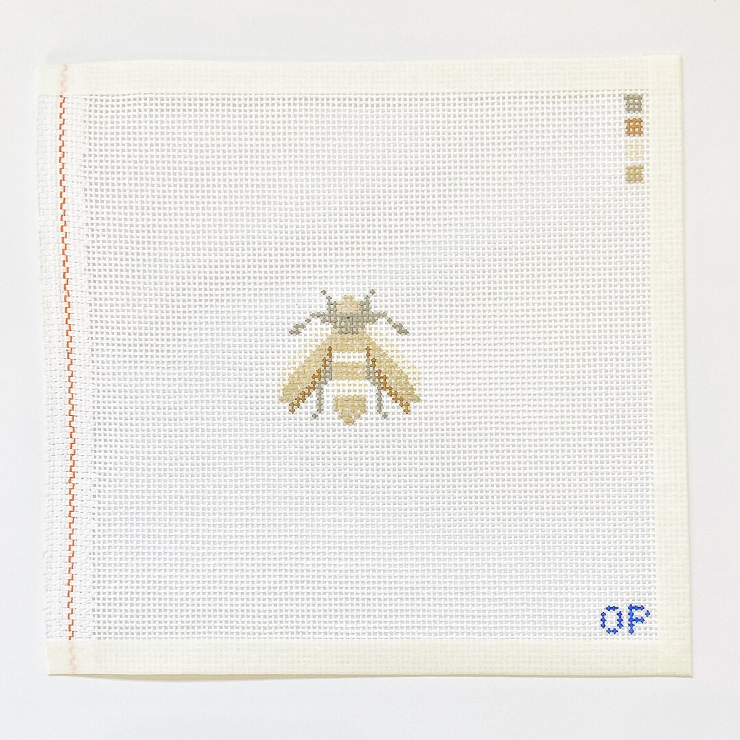 Bumble Bee Hand Painted Needlepoint Canvas - 13 Count Mesh Canvas - Etsy