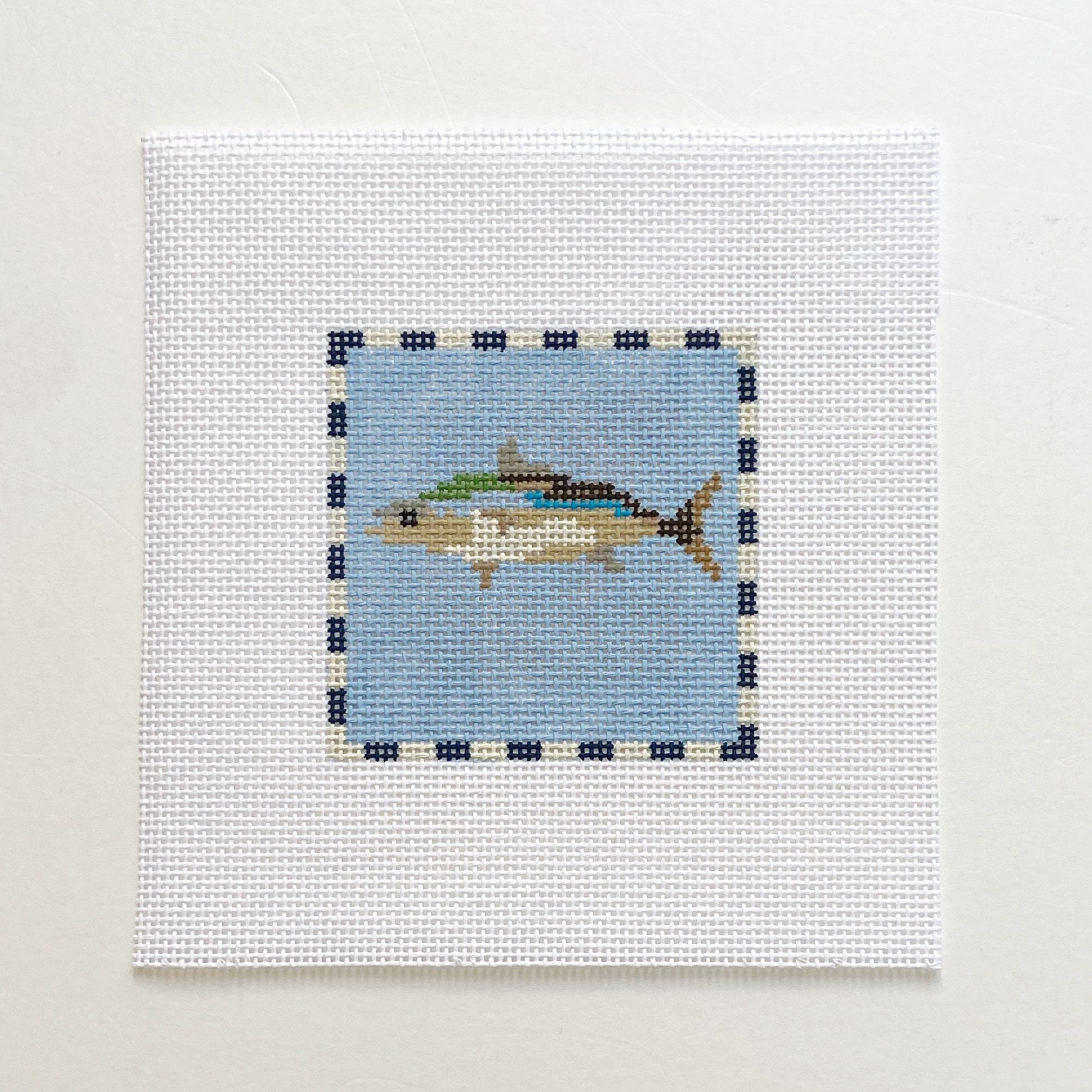 Fish Hand Painted Needlepoint Canvas 14 Count Mesh Canvas - Etsy