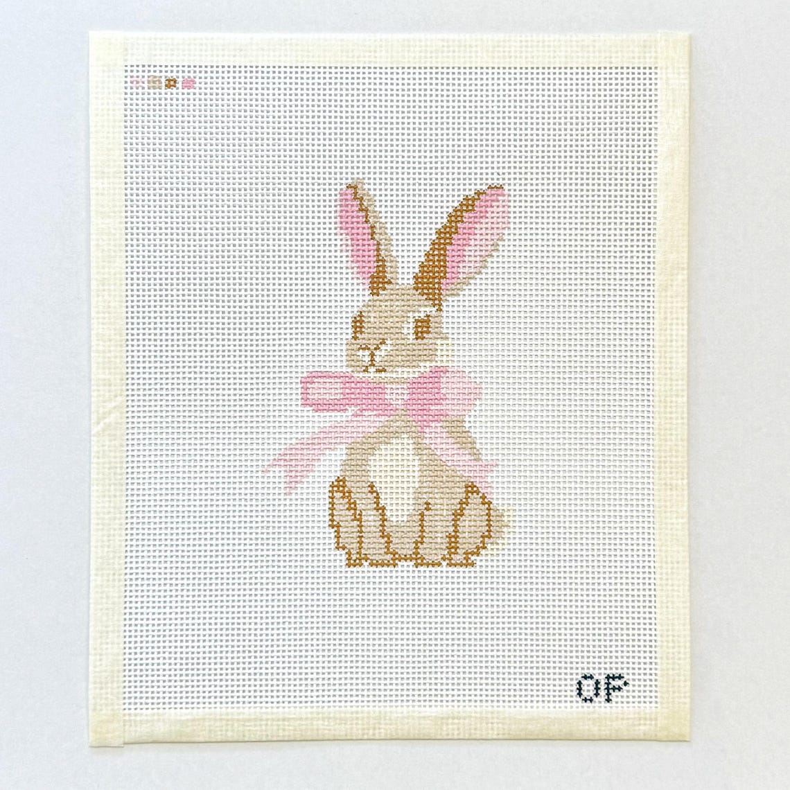 Easter Bunny With Bow Needlepoint Canvas - 13 Canvas, Hand Painted - Etsy