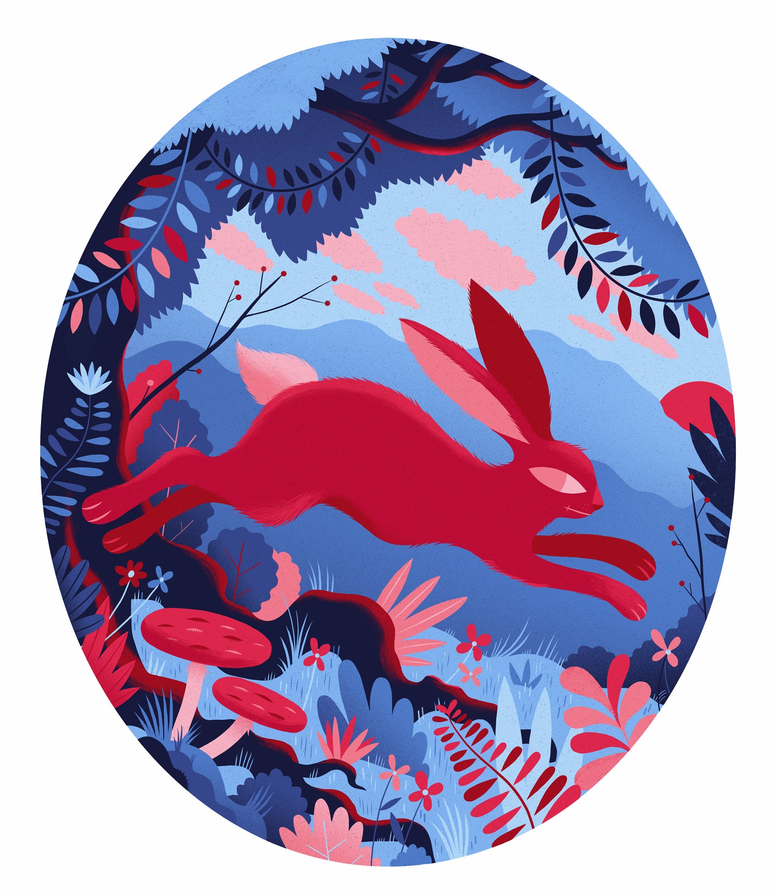 Red Rabbit Art Print by Luke Lamarca - Etsy