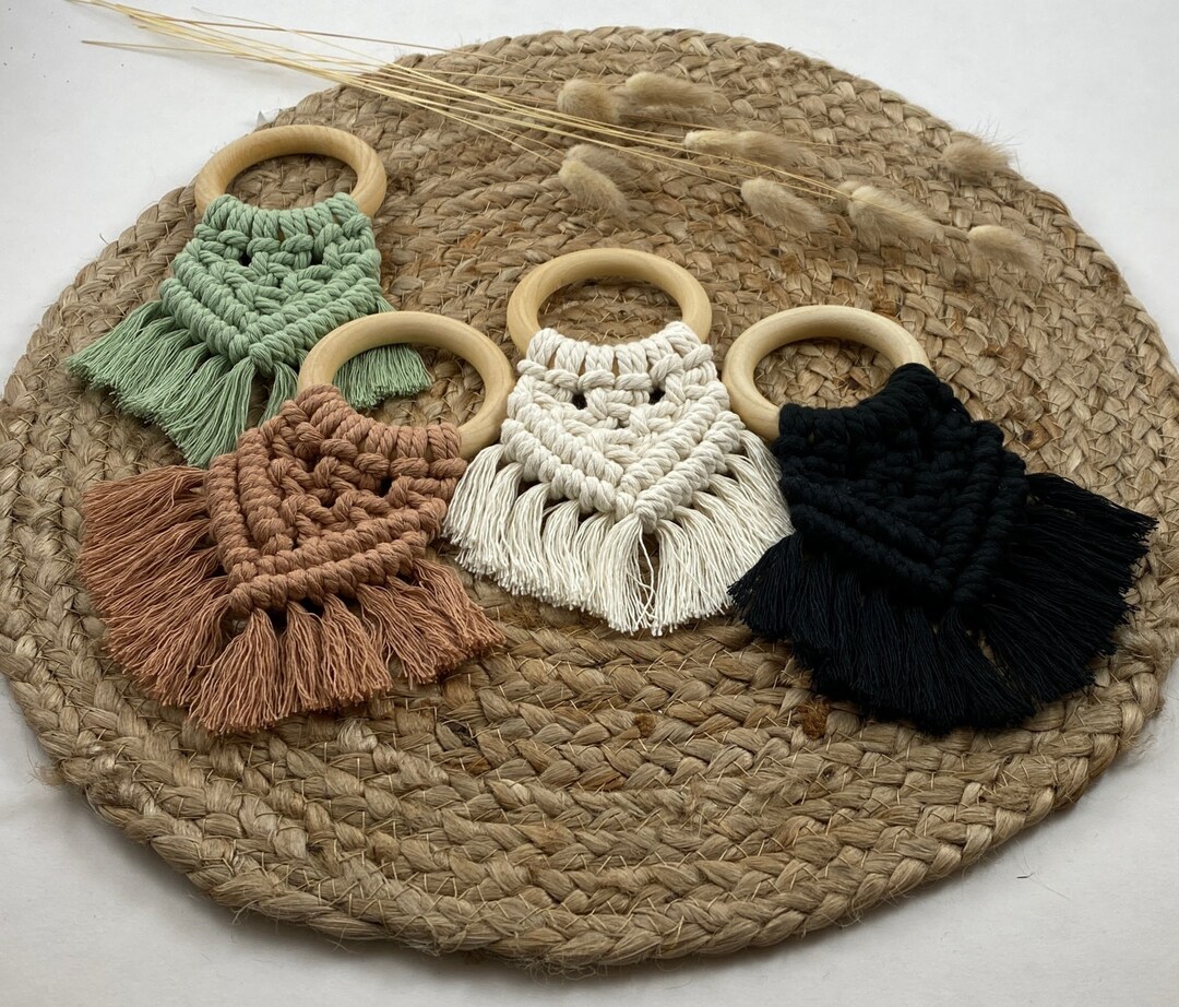 Macrame Baby Teether Wooden Baby Teether Baby Teether - Etsy