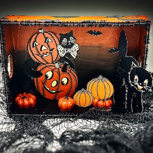 Black Cats and Pumpkins Shadow Box - Etsy