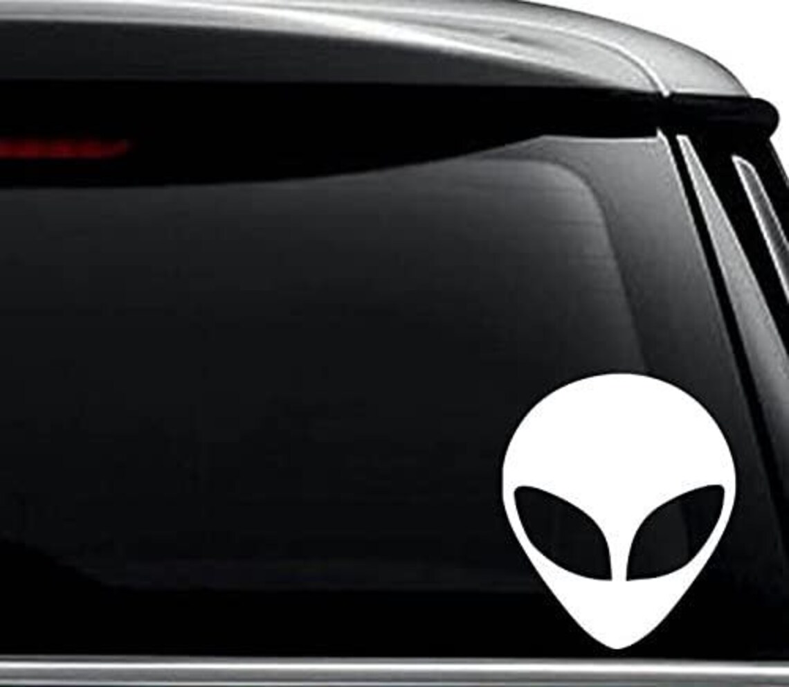 Alien Head UFO Decal Sticker for Use on Laptop, Helmet, Car, Truck ...
